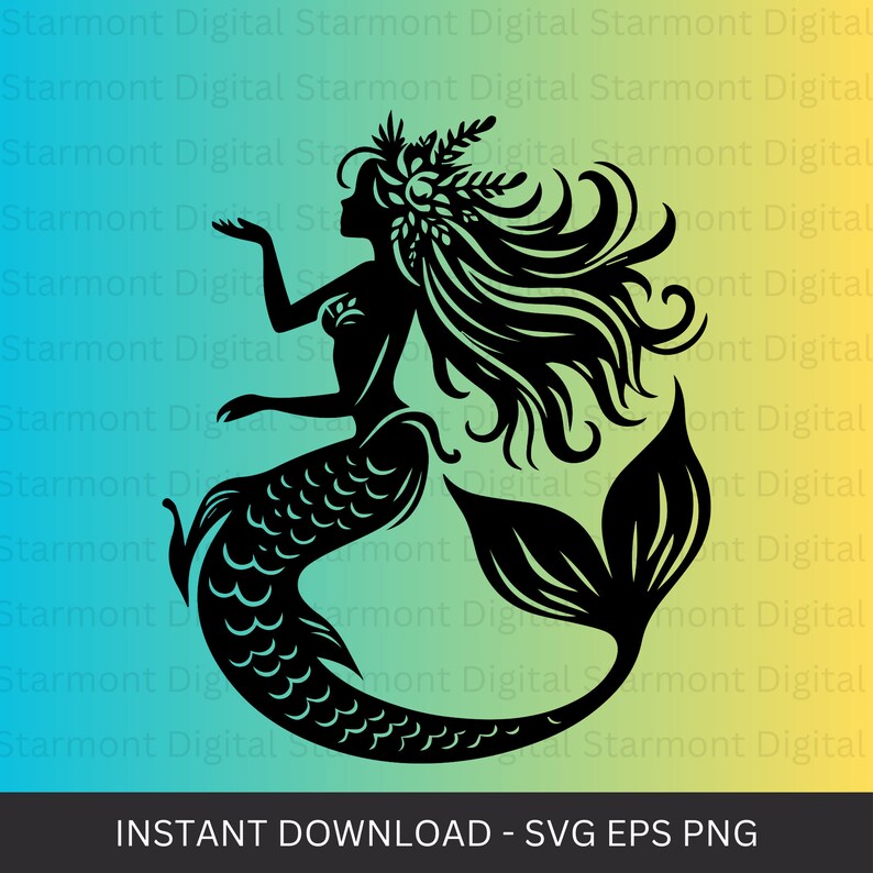 Mermaid SVG, Mermaid SVG Bundle, Mermaid Clipart, Mermaid Svg Files for ...