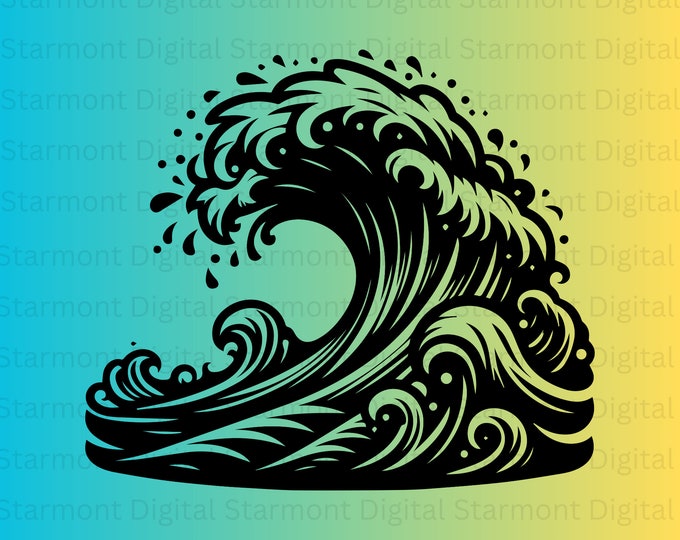 WAVE SVG, Wave Bundle Svg, Wave Cut Files, Wave Clipart, Wave Cricut ...