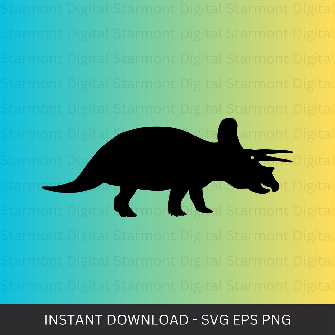 Triceratops Silhouette SVG, Cut Files for Cricut, Clip Art Silhouette ...