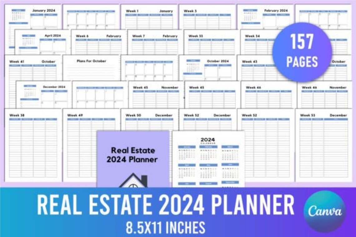 Editable REAL ESTATE 2024 PLANNER Canva Real Estate To-do List Real ...