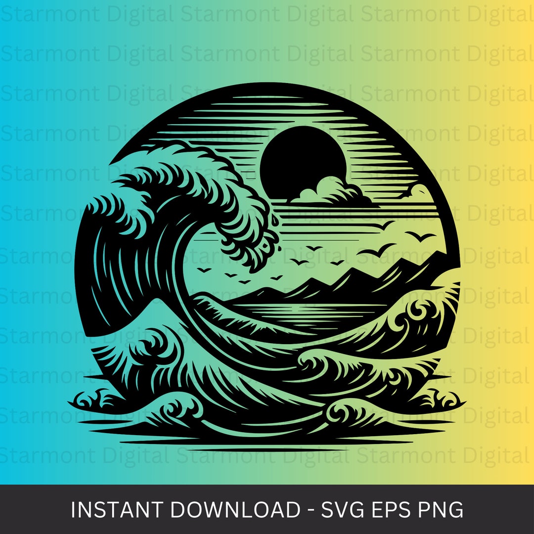 WAVE SVG, Wave Bundle Svg, Wave Cut Files, Wave Clipart, Wave Cricut ...