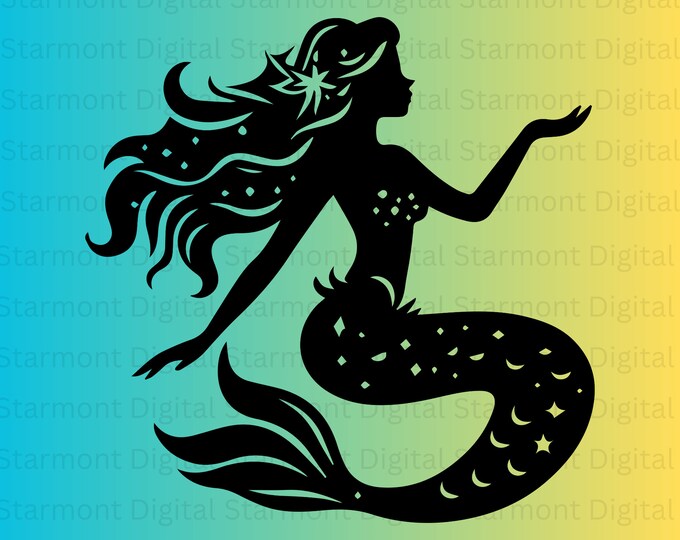 Mermaid SVG, Mermaid SVG Bundle, Mermaid Clipart, Mermaid Svg Files for ...