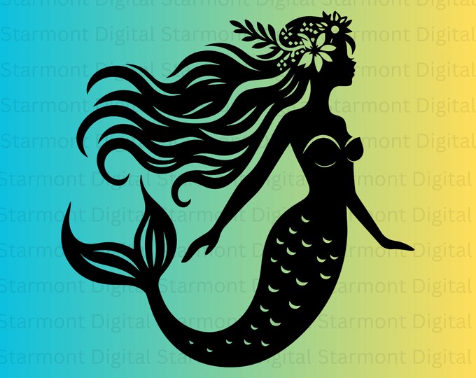Mermaid SVG, Mermaid SVG Bundle, Mermaid Clipart, Mermaid Svg Files for ...