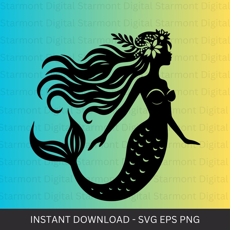 Mermaid SVG, Mermaid SVG Bundle, Mermaid Clipart, Mermaid Svg Files for ...