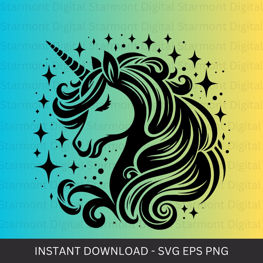 Unicornio SVG, Cabeza de unicornio Svg, Unicornio Clip Art, Cara de ...