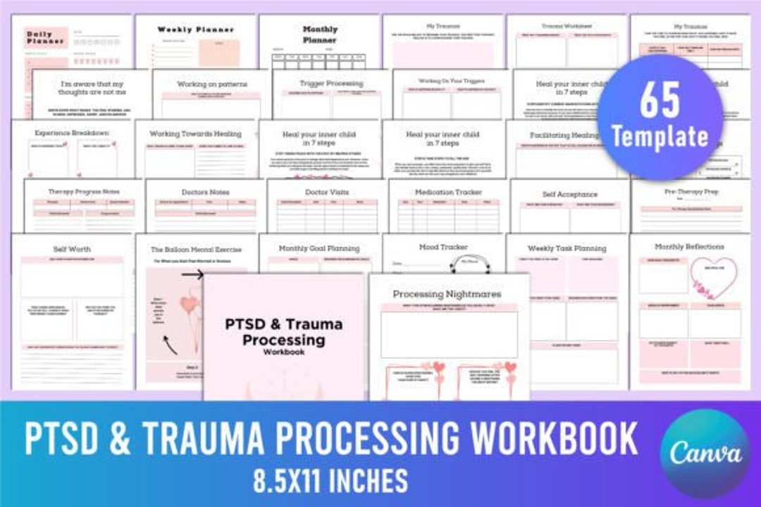 PTSD & TRAUMA Processing Workbook My Traumas Trauma Worksheet Working ...