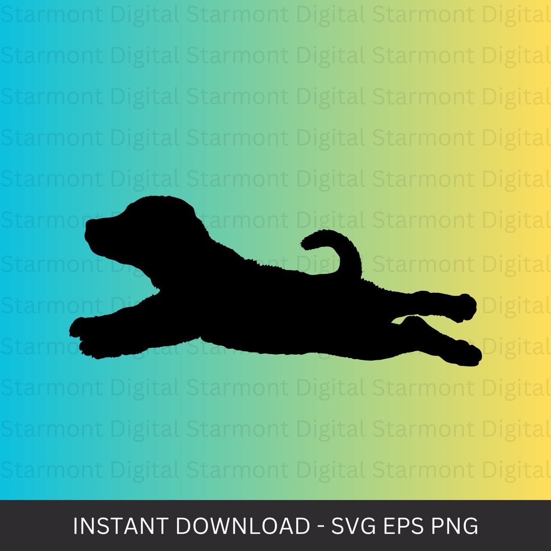 Puppy Laying Down Silhouette SVG, Cut Files for Cricut, Clip Art ...