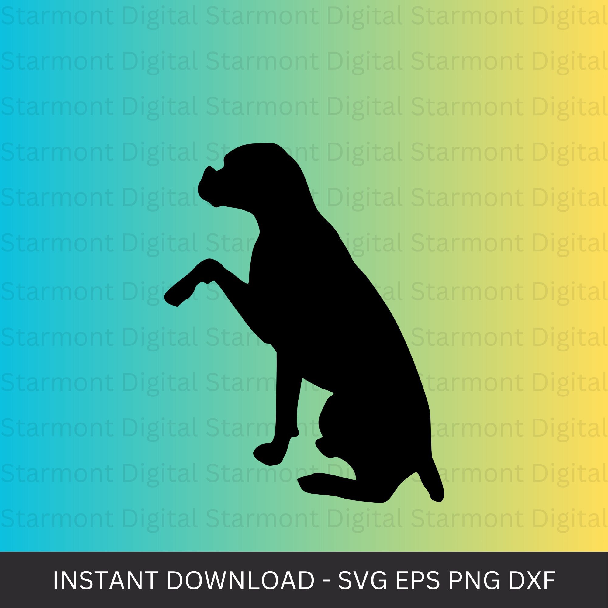 Dog Paw up Silhouette SVG, Cut Files for Cricut, Clip Art Silhouette ...