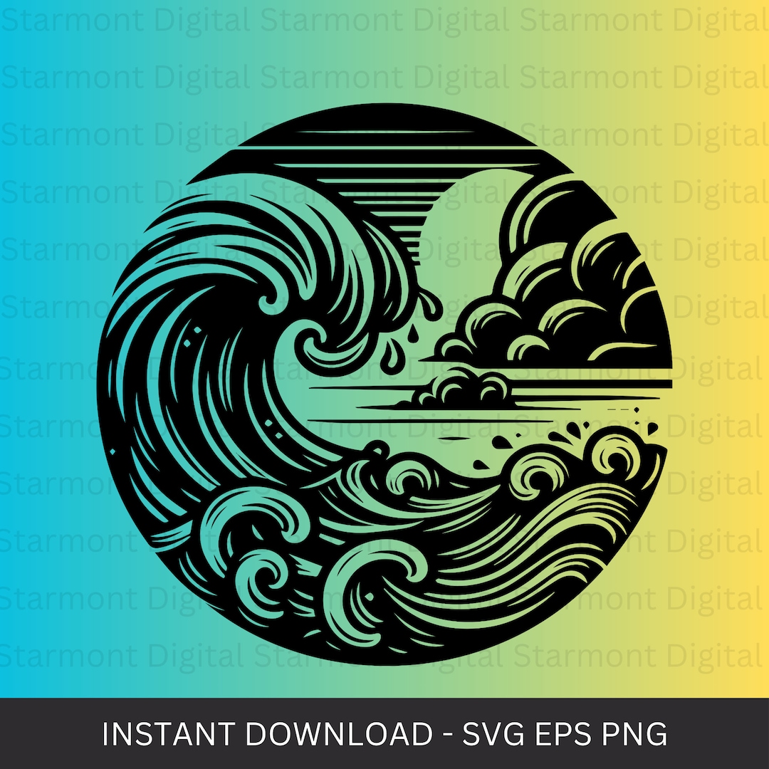 WAVE SVG, Wave Bundle Svg, Wave Cut Files, Wave Clipart, Wave Cricut ...