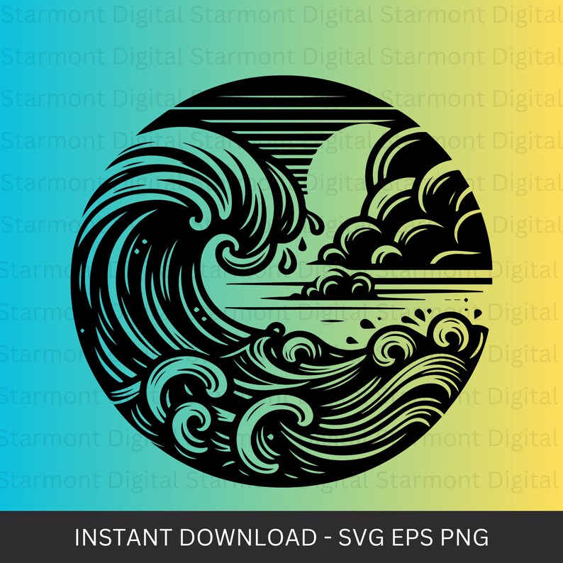 WAVE SVG, Wave Bundle Svg, Wave Cut Files, Wave Clipart, Wave Cricut ...