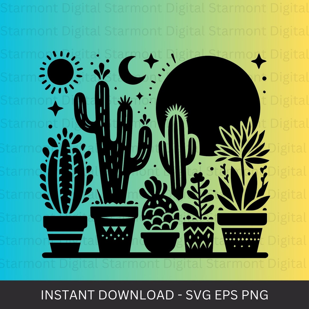 Cactus SVG, Cactus Svg Files for Cricut, Cactus Svg Bundle, PNG, DXF ...