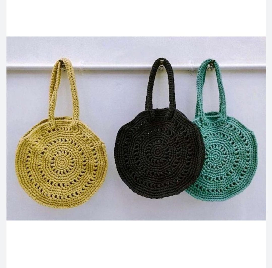 Bag Pattern Round Crochet Bag Tote Easy Women Crochet PDF Download - Etsy