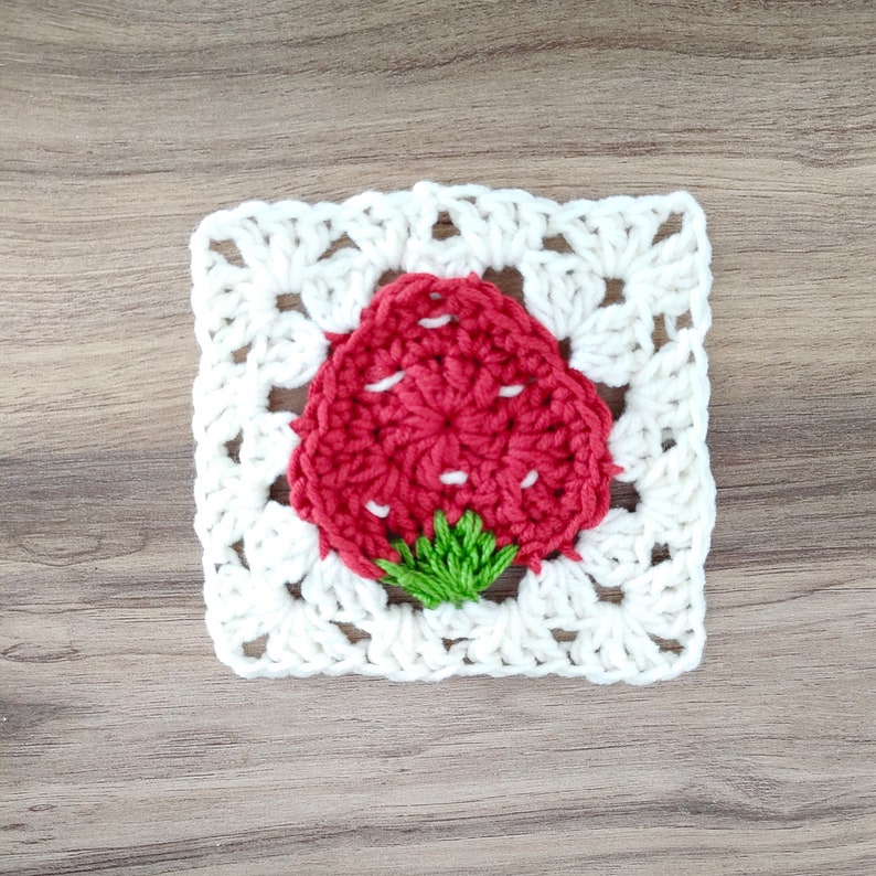 Strawberry Granny Square Crochet Pattern (PDF Download) - Etsy