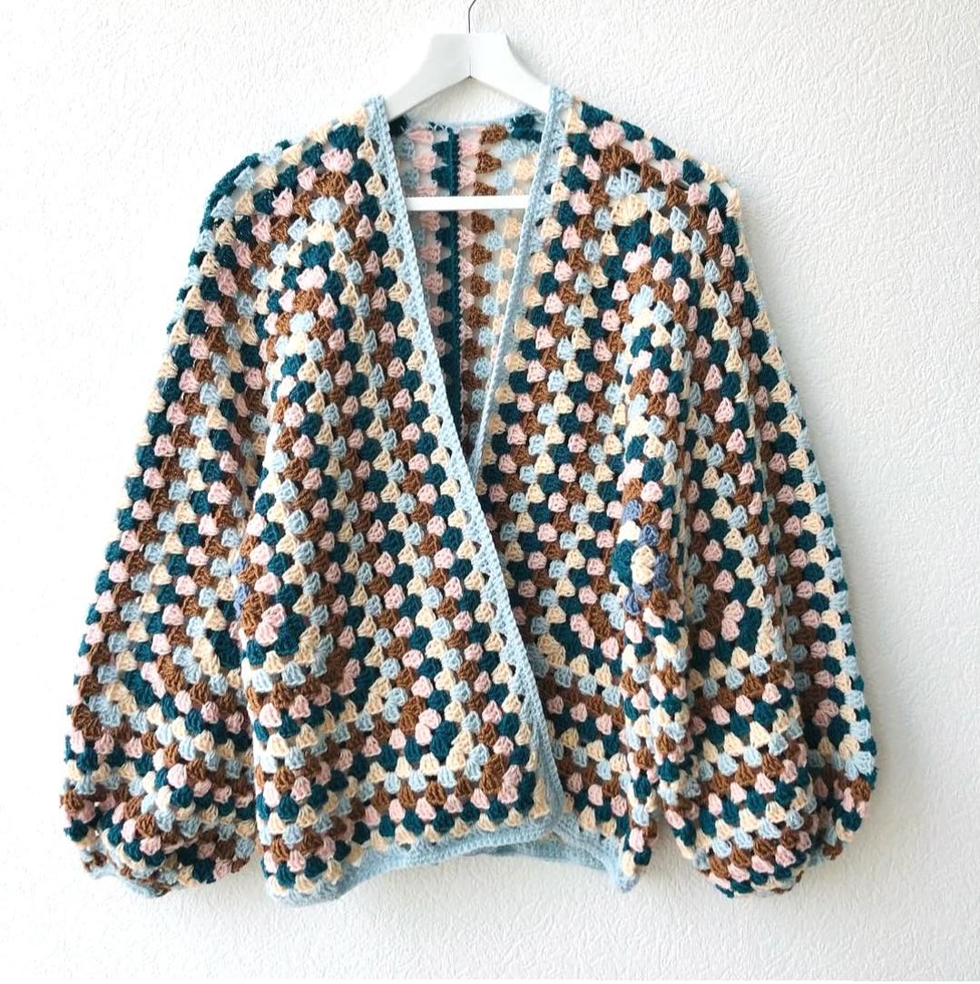 Hexagon Cardigan Crochet Pattern Easy PDF Women Long Jacket Instant ...