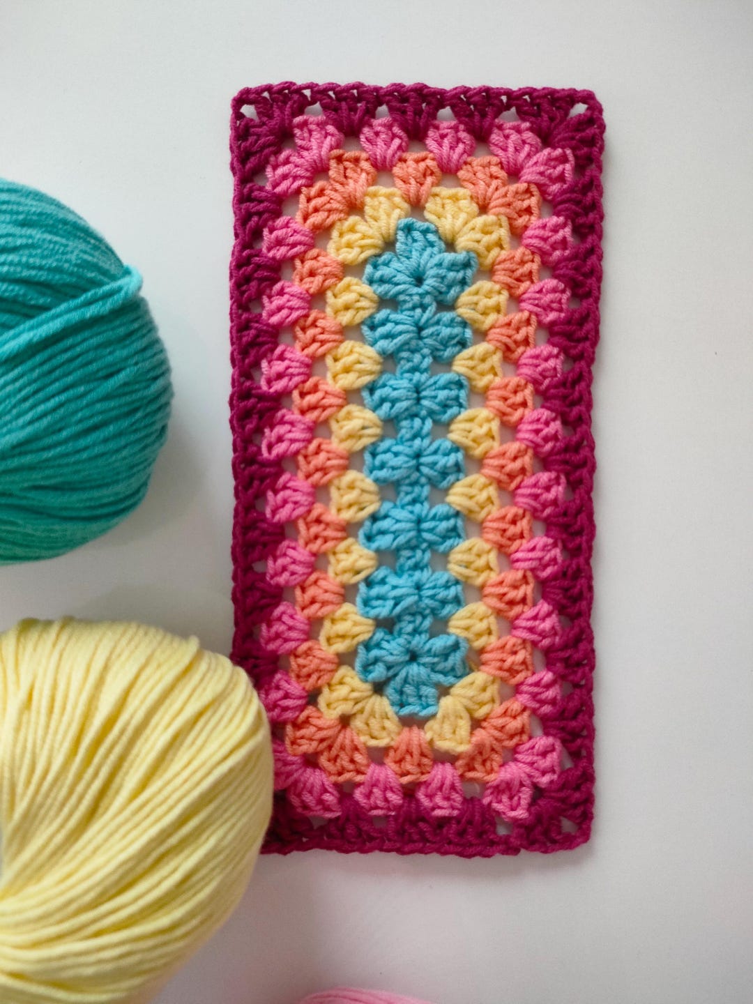 Rectangle Crochet Granny Square Pattern, Easy Blanket Motif (PDF ...