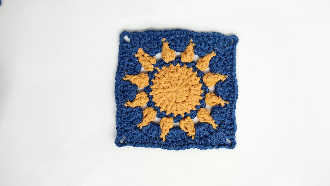 Sun Granny Square Crochet Pattern: Easy Beginner Blanket Motif (PDF ...