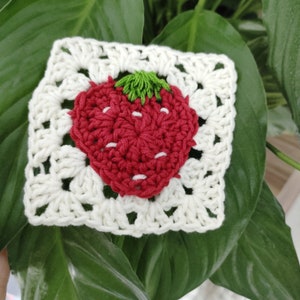 Strawberry Granny Square Crochet Pattern (PDF Download) - Etsy