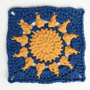 Sun Granny Square Crochet Pattern: Easy Beginner Blanket Motif (PDF ...