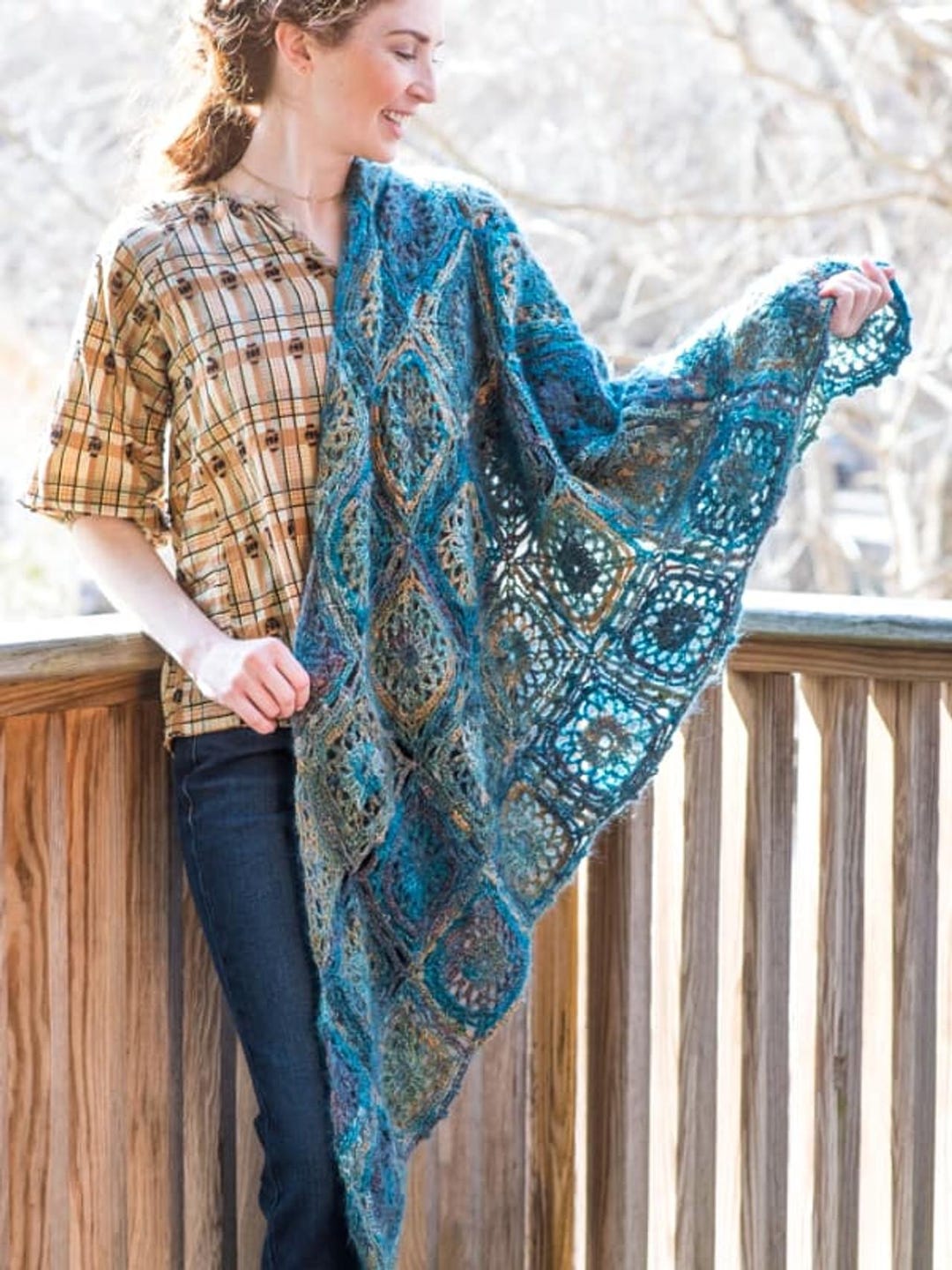 Granny Square Triangle Shawl Crochet Pattern (PDF) - Etsy