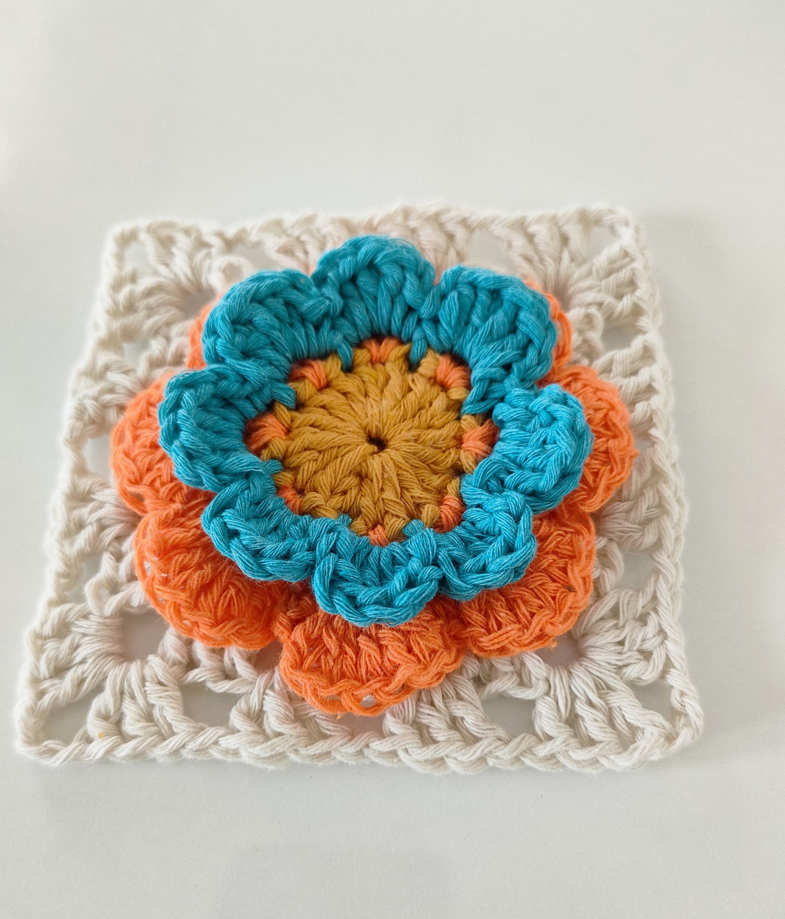 3D Flower Granny Square Crochet Pattern: Beginner Blanket Motif (PDF ...