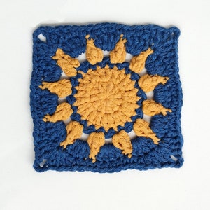 Sun Granny Square Crochet Pattern: Easy Beginner Blanket Motif (PDF ...