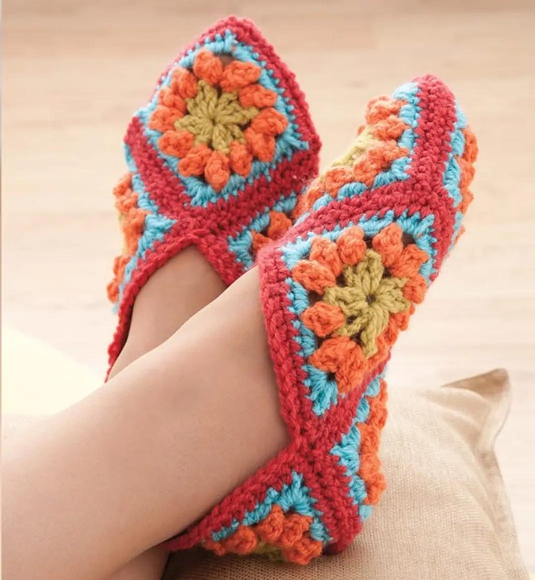Crochet Granny Square Slippers Pattern, Home Socks (PDF Download) - Etsy