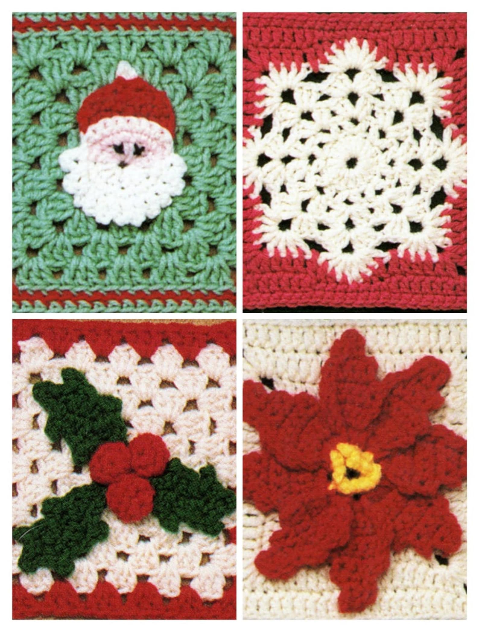 Granny Square Crochet Pattern, Easy Crochet Christmas Square Crochet ...