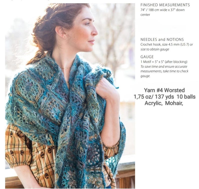 Granny Square Triangle Shawl Crochet Pattern (PDF) - Etsy
