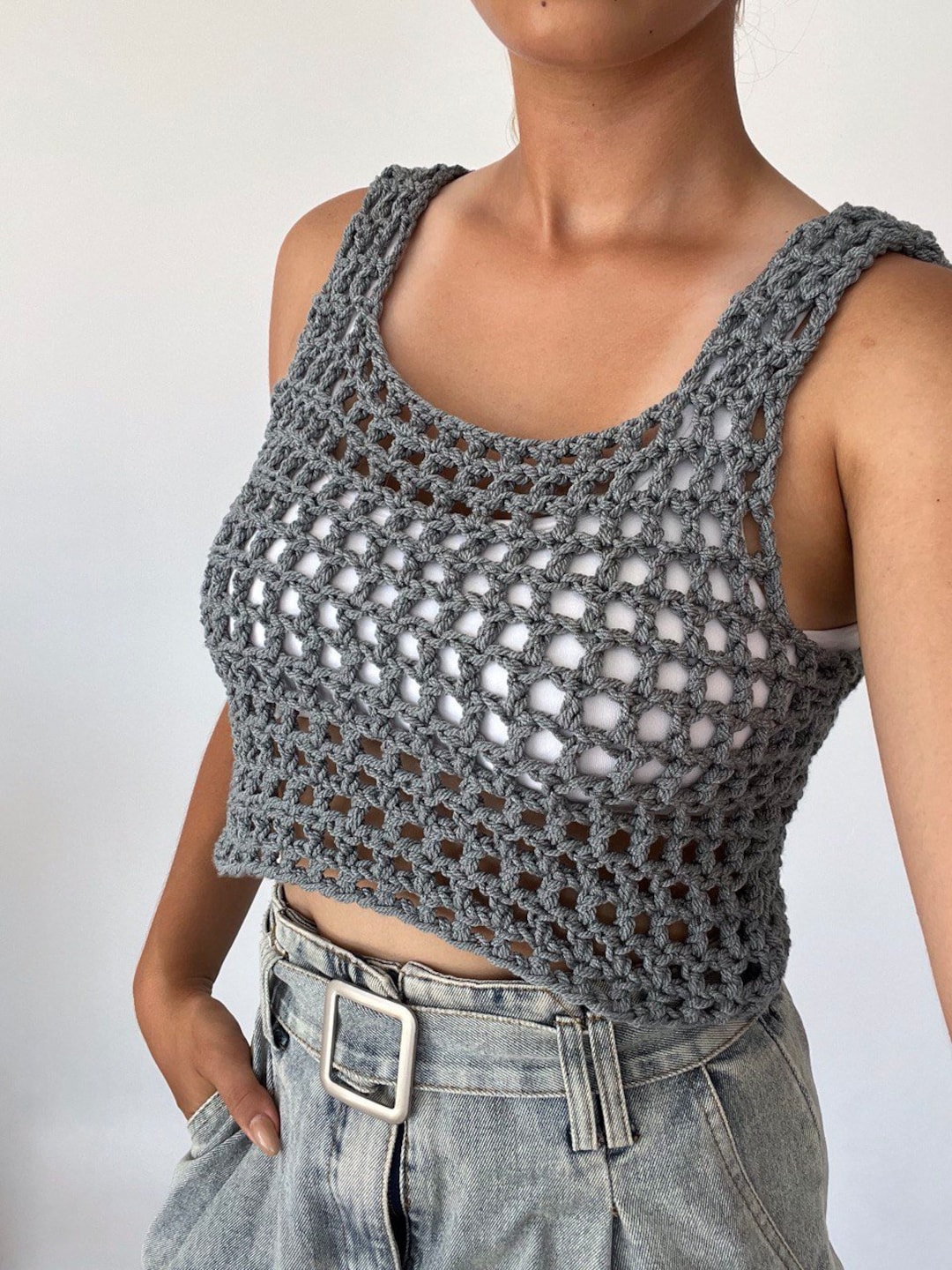 Easy Top Pattern, Crochet Pattern Top, Beginner T Top, Crop Top Pattern ...