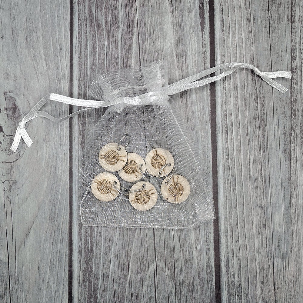 Wooden Stitch Markers - 6 Pcs. - Etsy