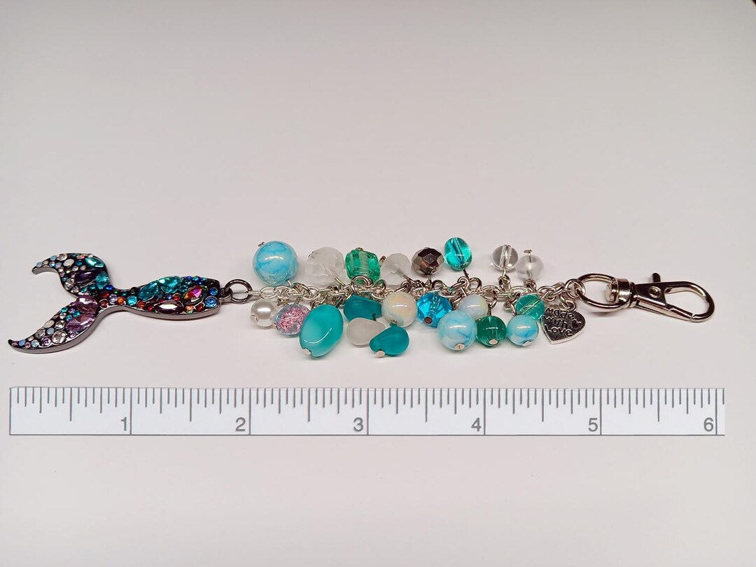 OOAK Blue Bead Scissor Fob With Mermaid Tail - Etsy