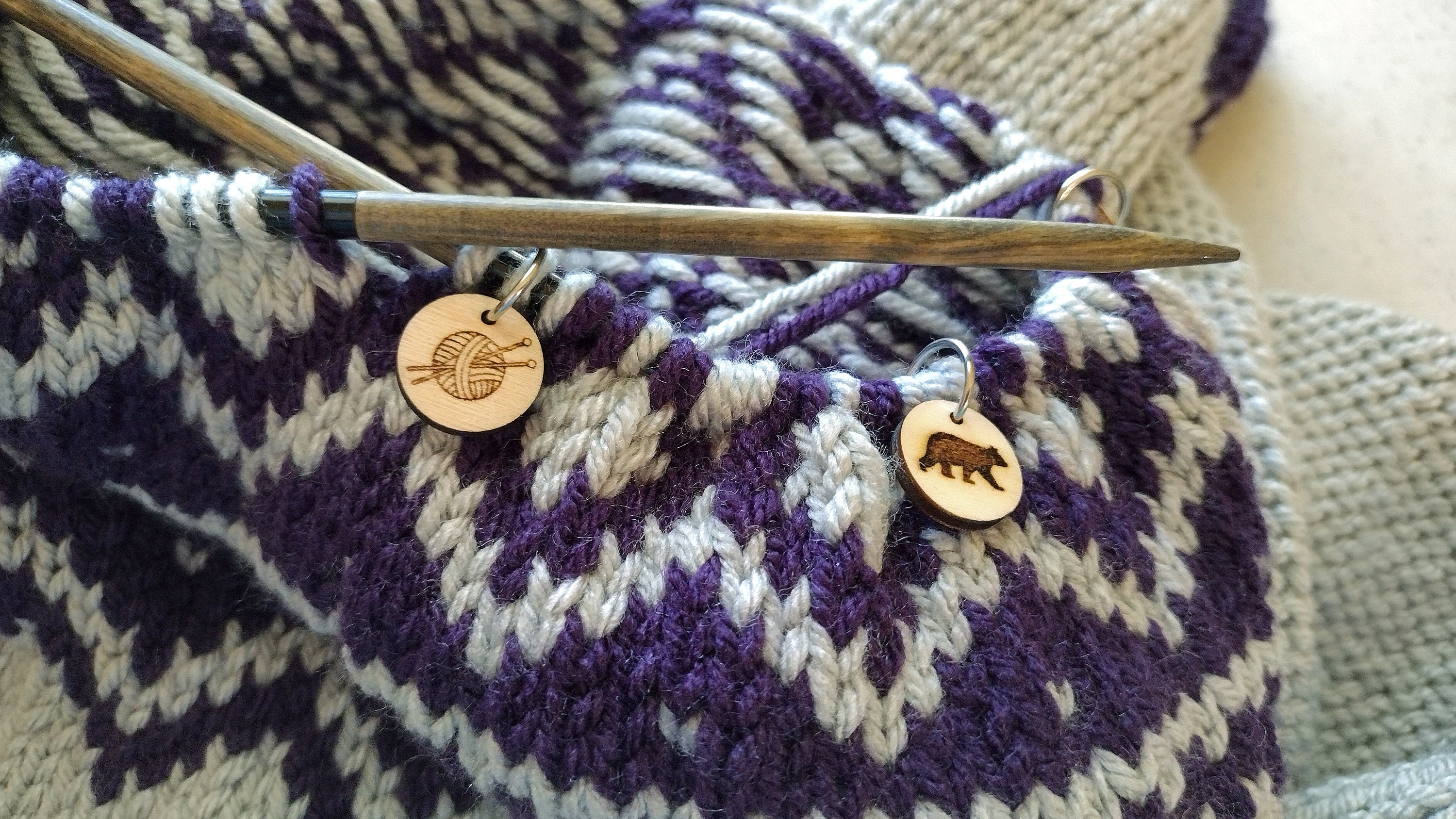 Wooden Stitch Markers - 6 Pcs. - Etsy