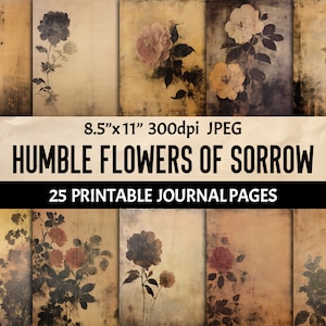 Dark Floral Elegance Journal Pages: 25 Printable Vintage-inspired ...