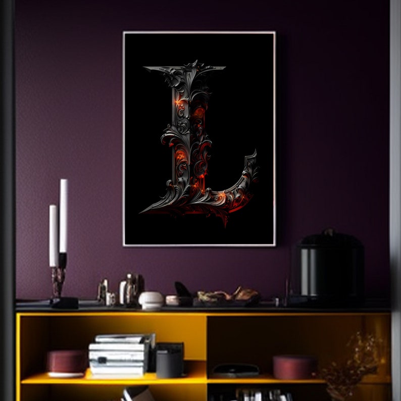 Alphabet Letter L Goth Style Sublimation Scrapbooking - Etsy