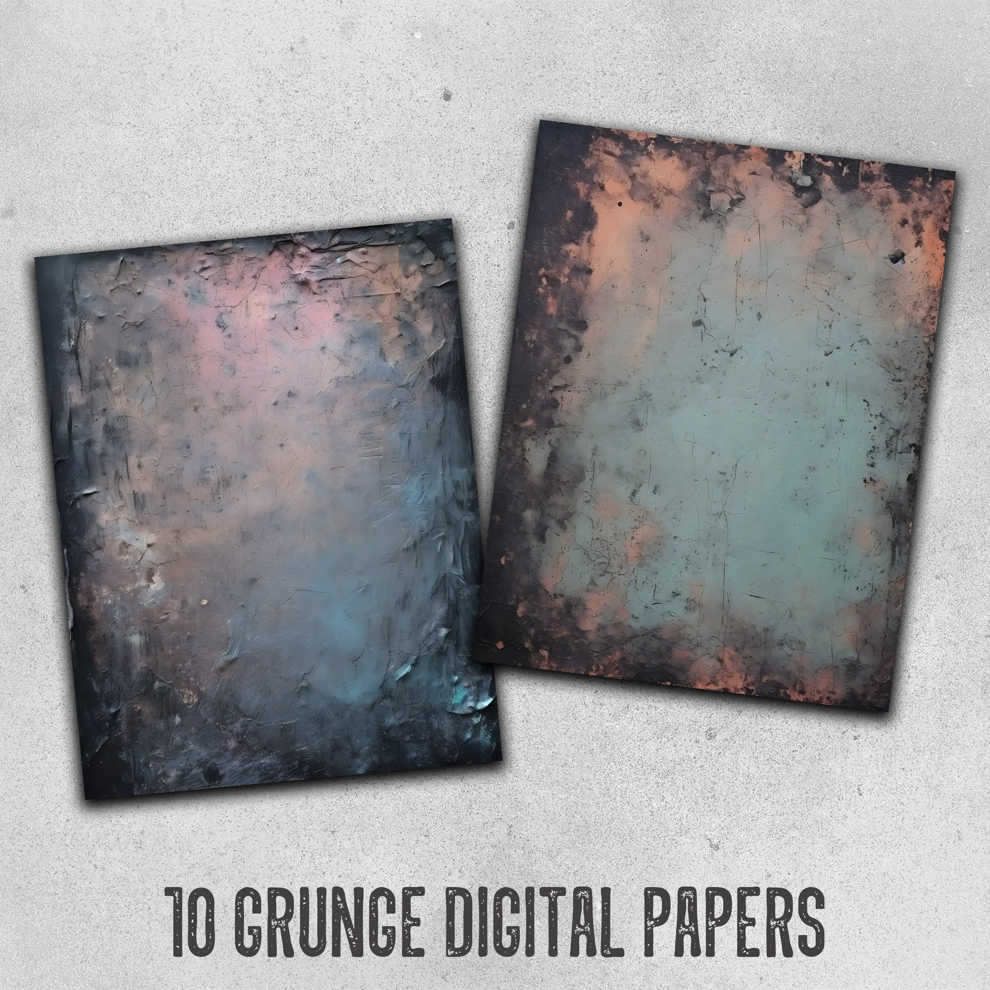Edgy Grunge Scrapbook Kit Digital Paper Printable Ephemera for Junk ...