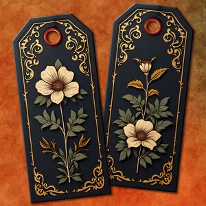 Gothic Floral Tags - 100+ Printable Goth Labels | Dark Flower Aesthetic ...