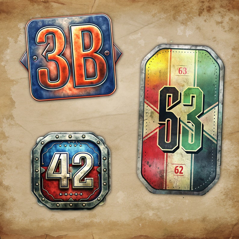 Steampunk Tags With Numbers Printable Junk Journal Labels Industrial ...