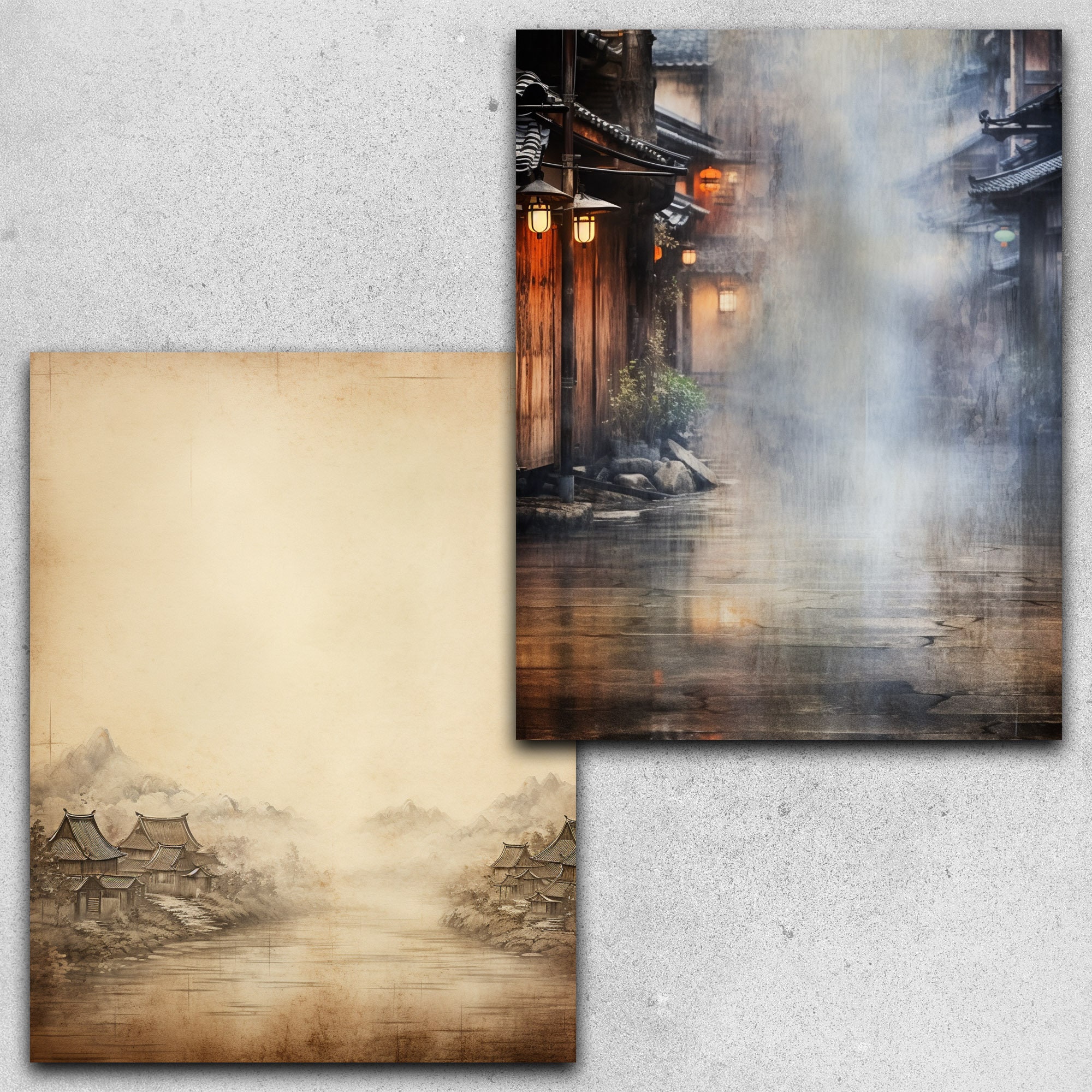 Japanese Ephemera Scrapbooking Kit Views in Japan Printable Paper ...