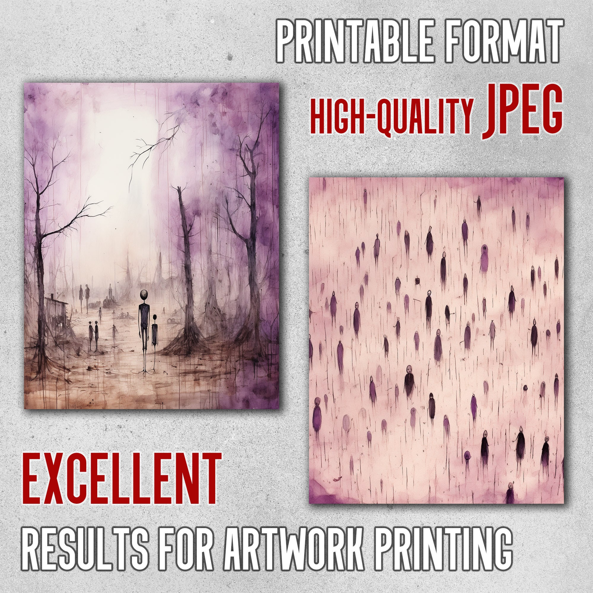 Nightmare Printable Journal Page Horror Dreams Digital Paper for Junk ...