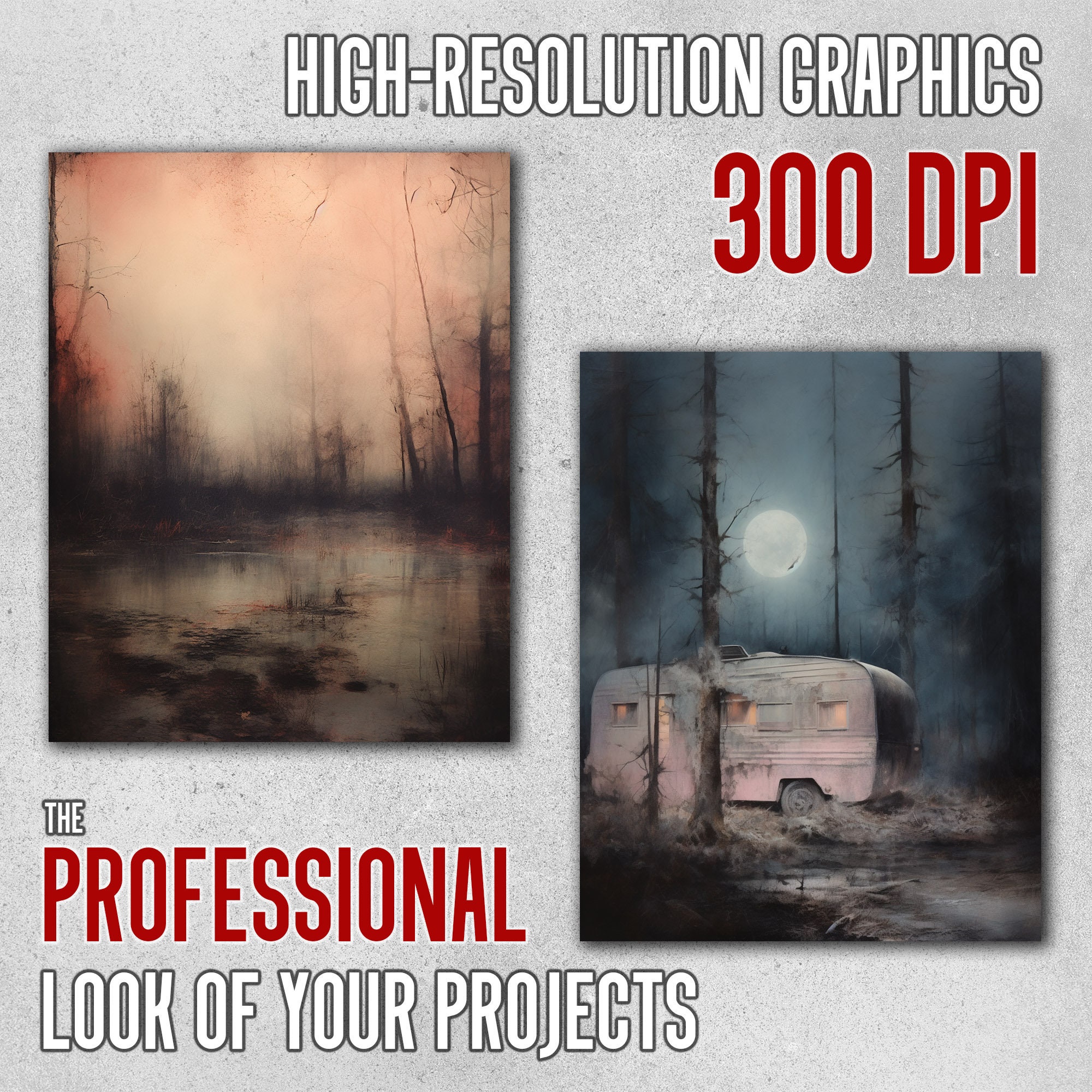 Horror Printable Journal Page Fear Digital Paper for Junk Journaling ...