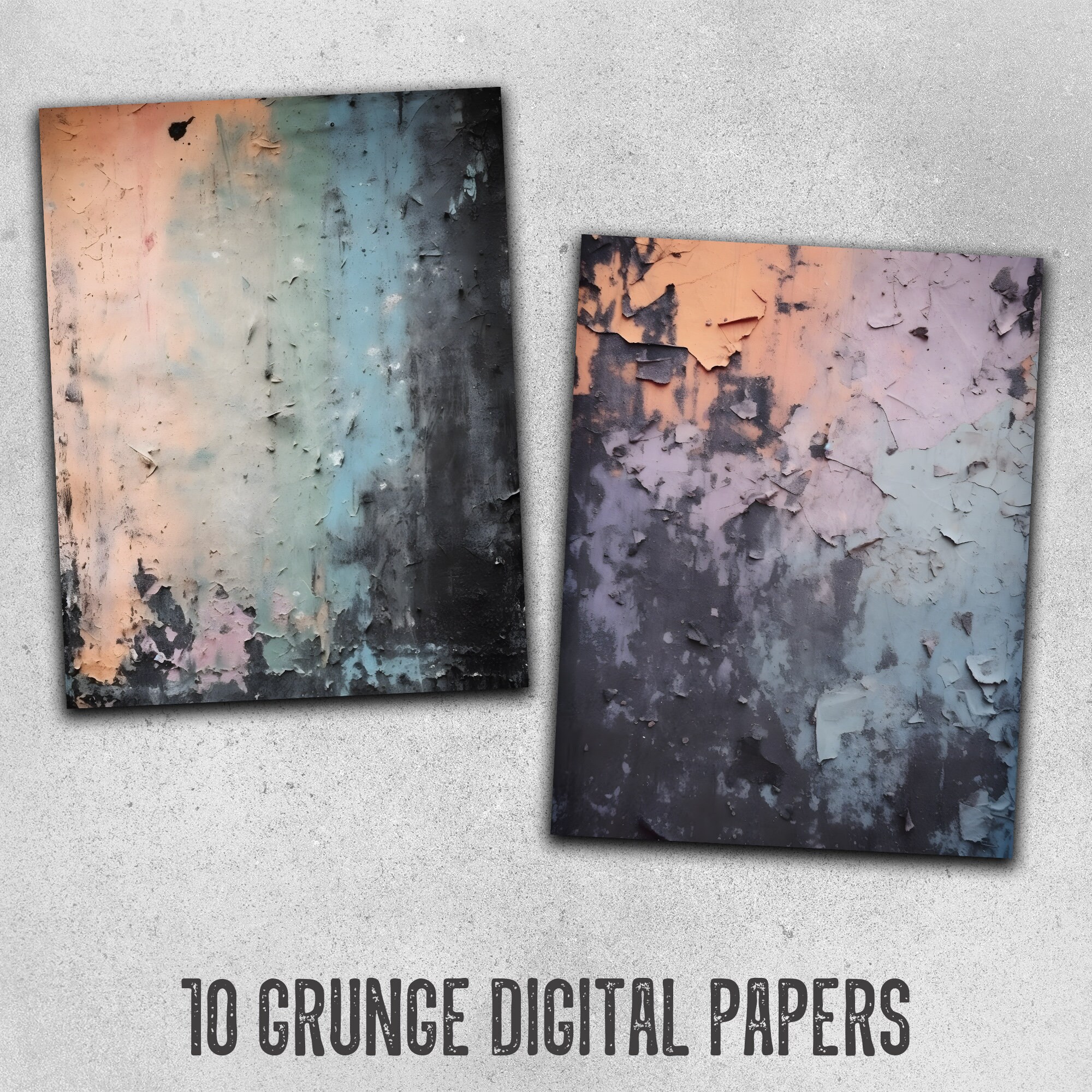 Edgy Grunge Scrapbook Kit Digital Paper Printable Ephemera for Junk ...