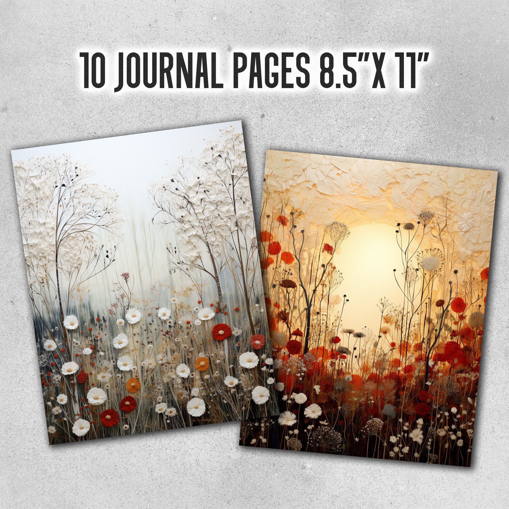 Printable Meadow Flowers Journal Page Wildflowers Digital Paper for ...