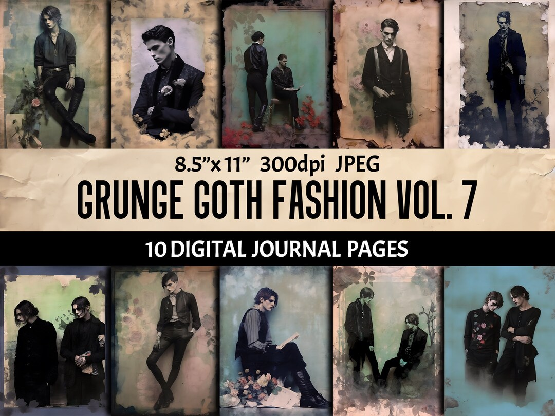 Grunge Goth Journal Pages Printable - Gothic Scrapbooking Digital ...