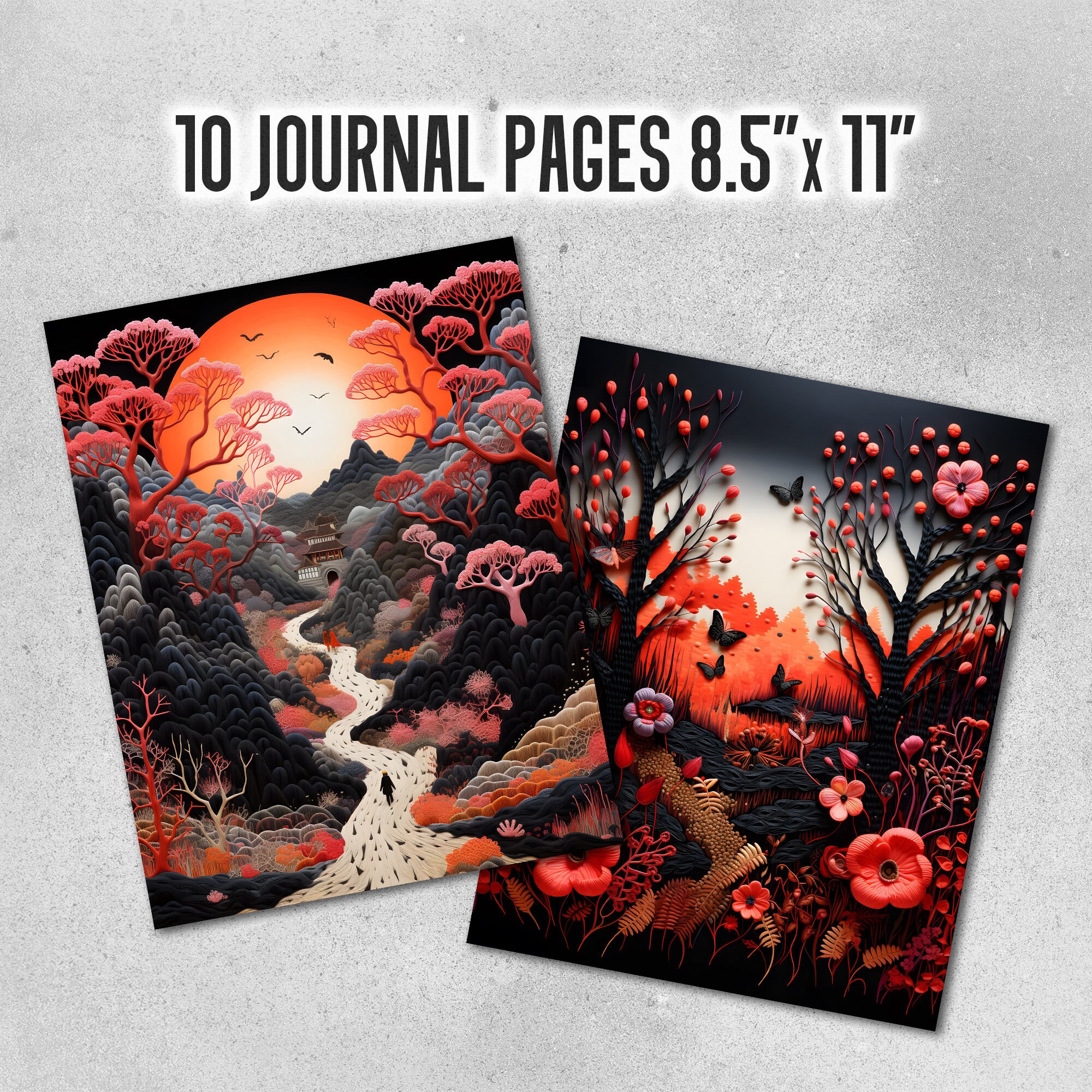 Printable Journal Page Dark Mysterious Woven Digital Paper for ...