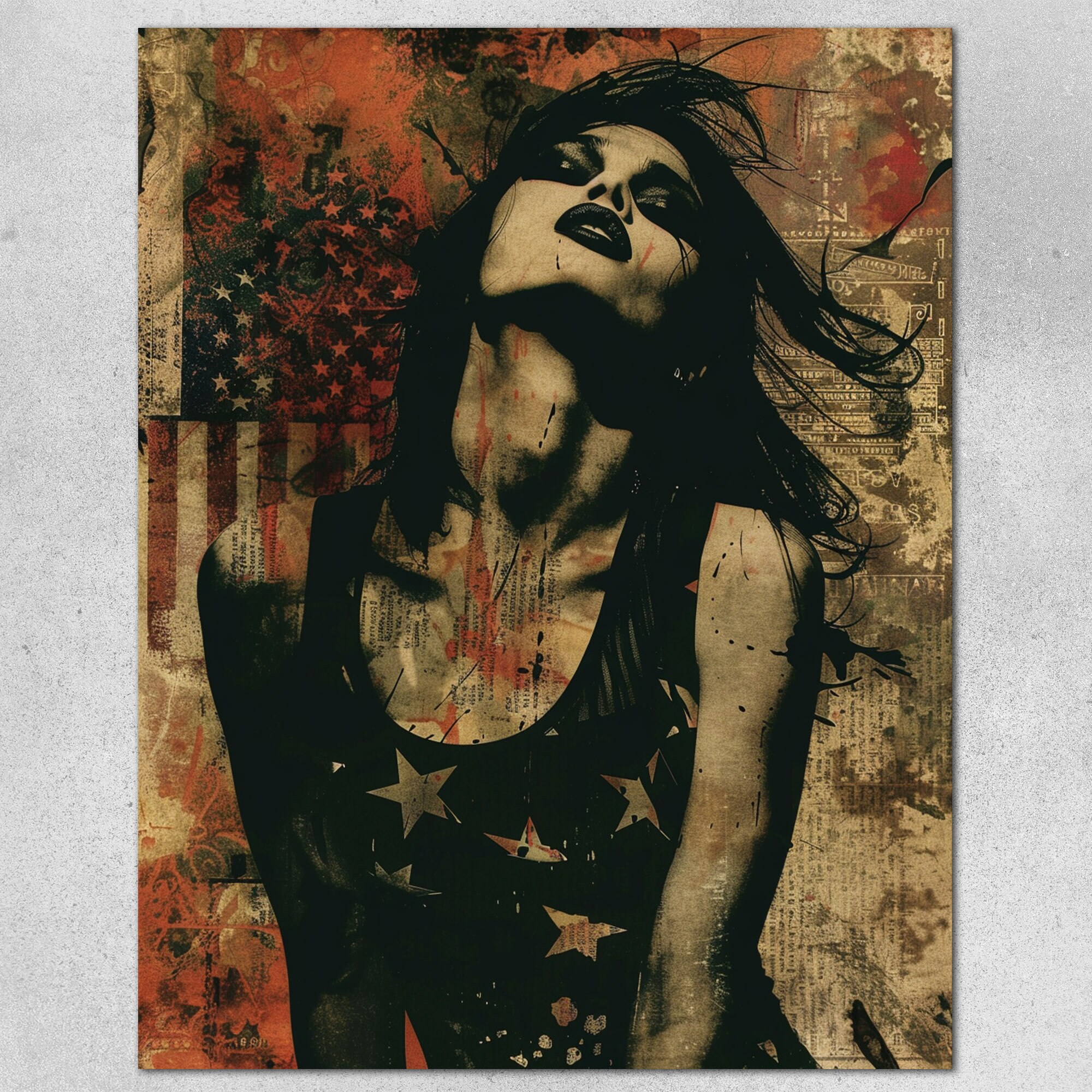 American Patriotic Digital Paper Punk Printable Junk Journal Pages ...