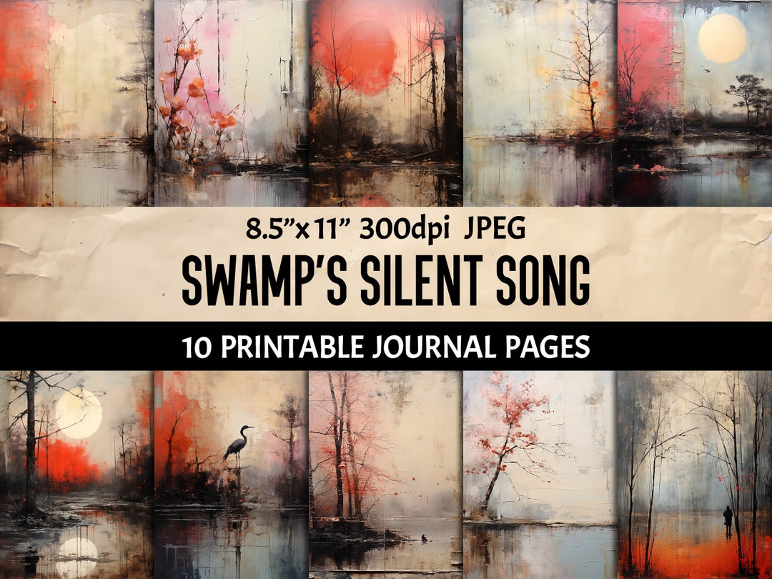 Swamp Grunge Printable Page for Scrapbooking, Junk Journal Crafting ...