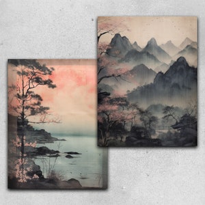 Japanese Ephemera Scrapbooking Kit - Grunge Views in Japan Printable ...