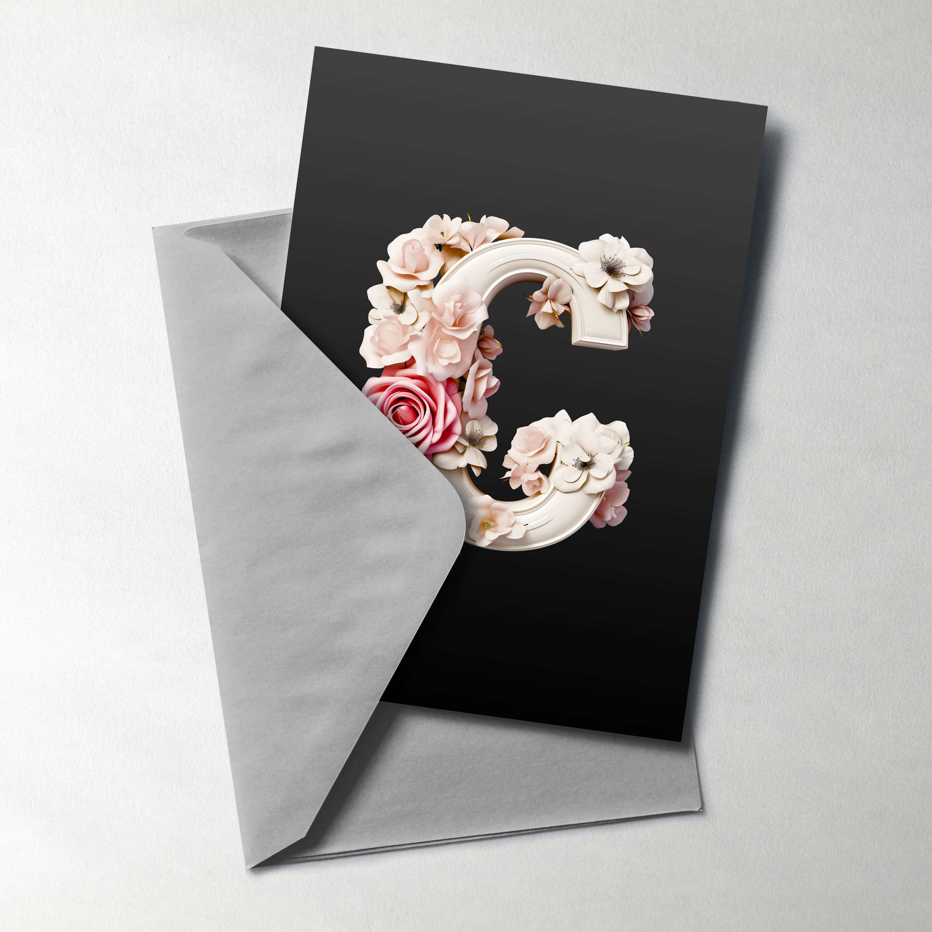 Floral Initial Letter C PNG Transparent Background for - Etsy