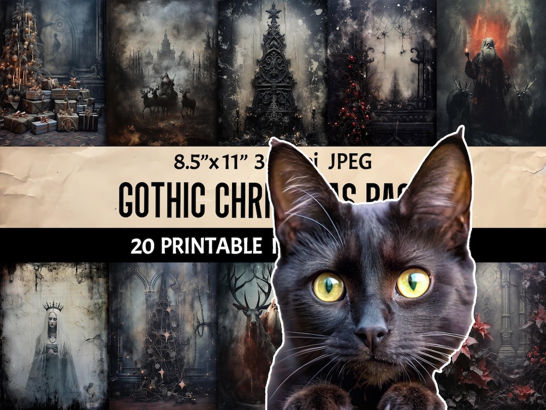 Gothic Christmas Digital Art: Vintage Grunge Illustrations (digital Download) - Etsy