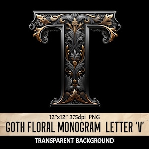 Gothic Alphabet Letter T PNG - Printable Clipart for Junk Journal ...